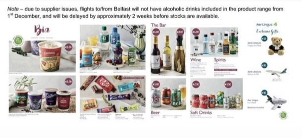 Aer Lingus buy on board food is back on European flights - TravelUpdate