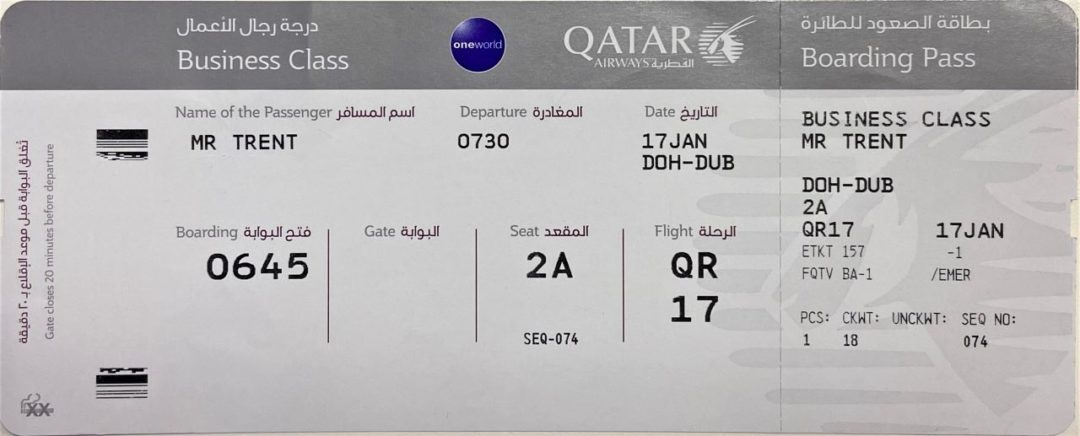 Review: Qatar Airways 787 Dreamliner business class Doha to Dublin ...