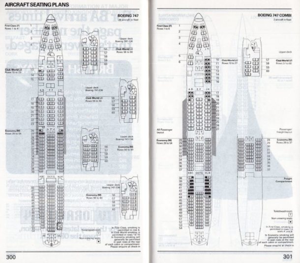 Have you seen these vintage British Airways seat maps from 1988 ...