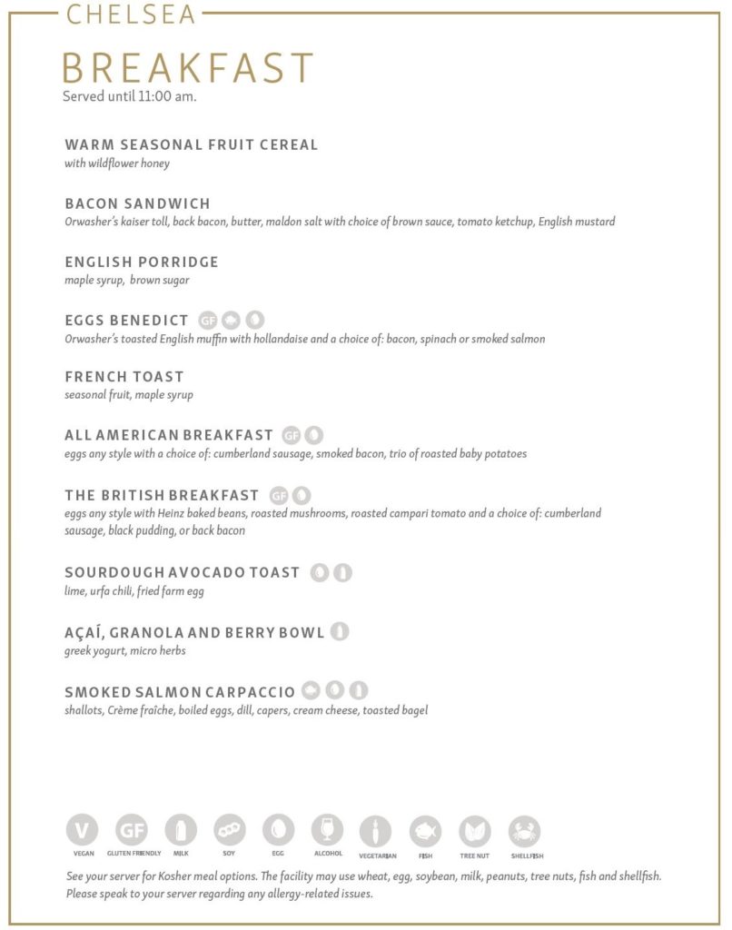 What's on the menu in the Chelsea lounge at New York JFK for AA and BA ...
