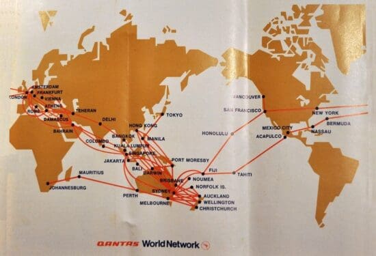 Check out this 1973 Qantas route map to see the unusual places they ...