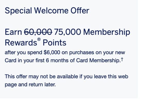 75,000 points offer on the Amex Gold Card! - TravelUpdate