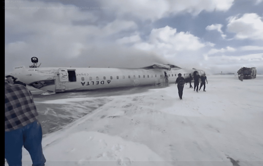 Passengers describe ordeal after Delta flight crashes with 80 people on ...