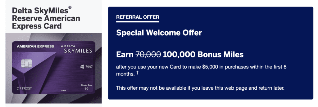Earn bonus 100,000 miles: Delta SkyMiles Reserve Card Review - TravelUpdate