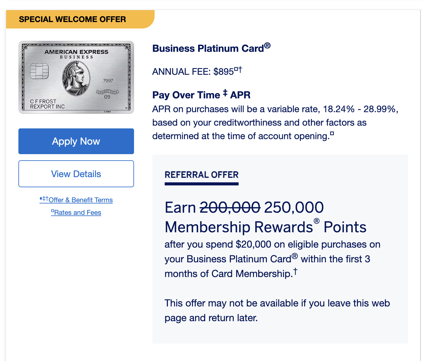 Huge 250,000 points offer on the Business Platinum Card! - TravelUpdate