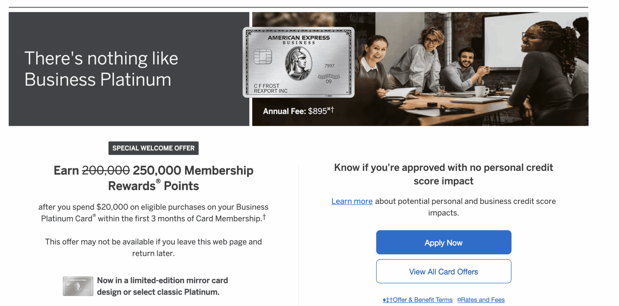 Huge 250,000 points offer on the Business Platinum Card! - TravelUpdate