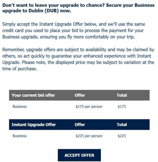 So, I caved and took the more expensive instant upgrade offer to ...